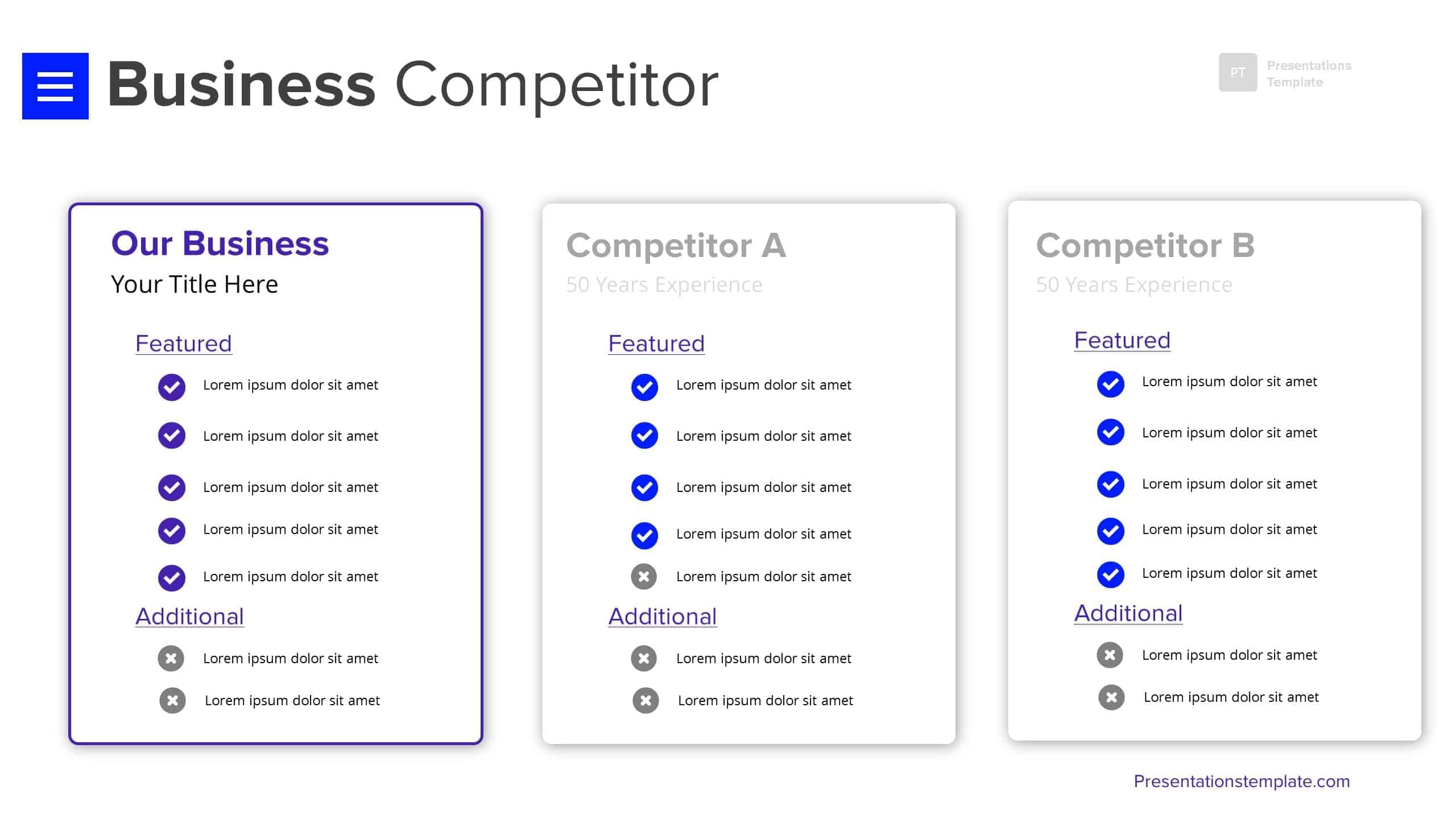 Market Competitor in Business Plan Template Download - Presentations ...